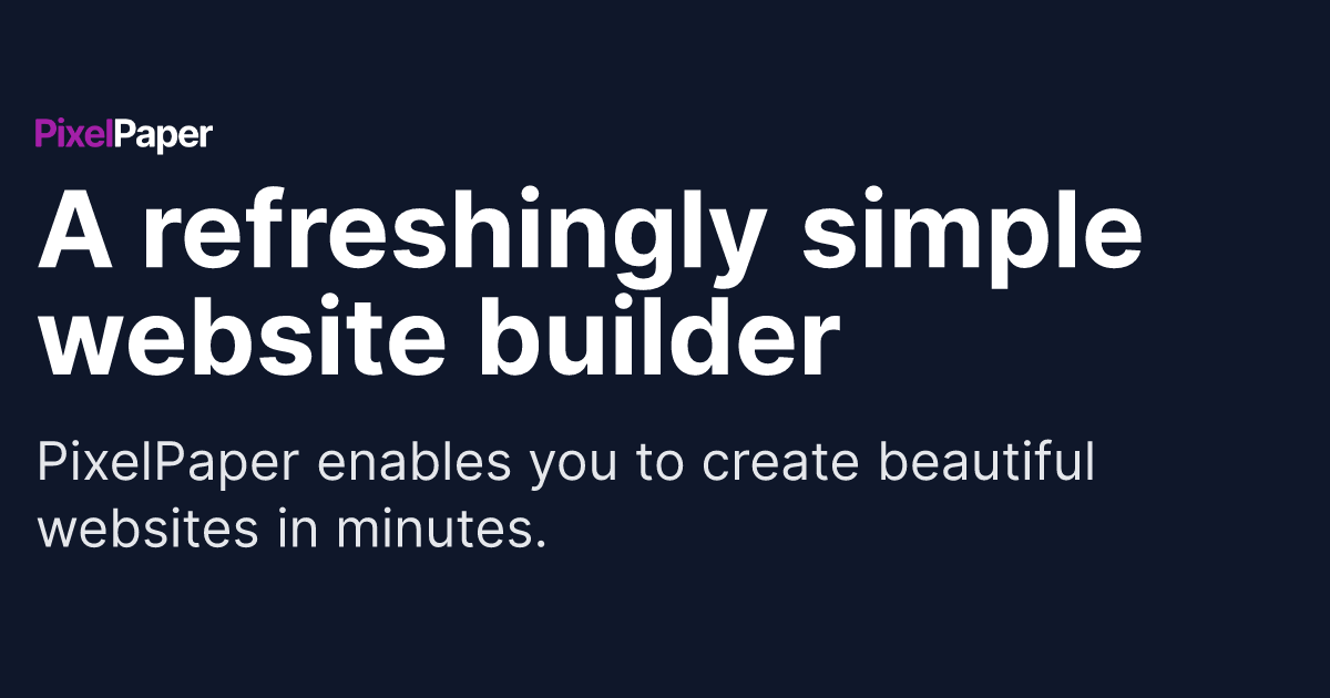 A refreshingly simple website builder